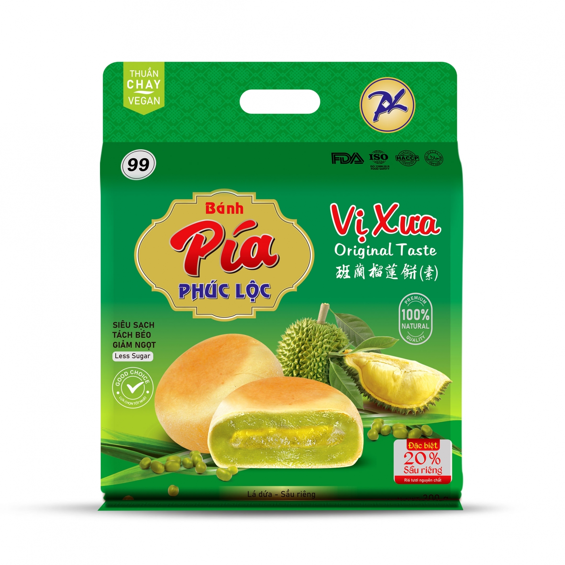 OEM - Bánh Pía PHÚC LỘC 99 - La dứa, Sầu riêng, Chay